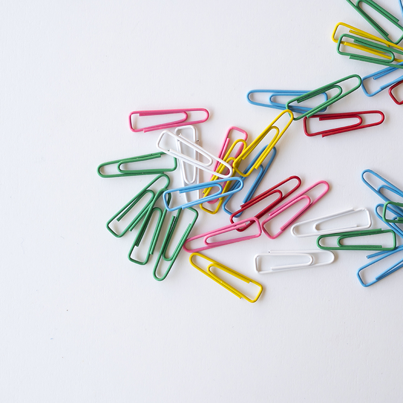 colored paper clips