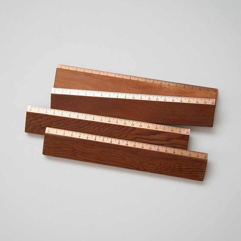 Handmade Wood and Copper Chilean Rulers: Made in Chile Office Supplies